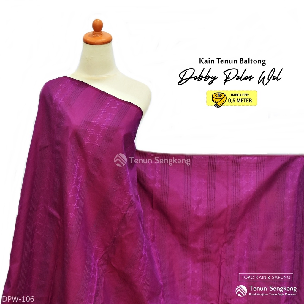 Jual Kain Tenun Kombinasi Dobby Polos Wol Baltong Seri Banyak Wol Sutra Bugis Makassar Magenta ...