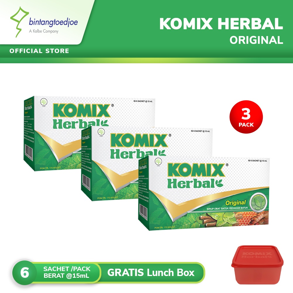 Jual Komix Herbal Original Sachet 3 Pack (18 Sachet) | Shopee Indonesia