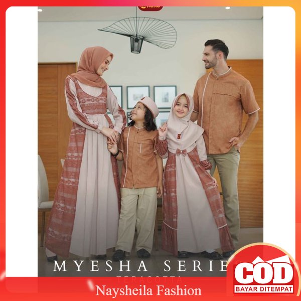 Jual KEKE MYESHA SERIES TERRACOTTA SARIMBIT KELUARGA TERBARU 2023 BAJU FAMSET FAMILY SET COUPLE ...