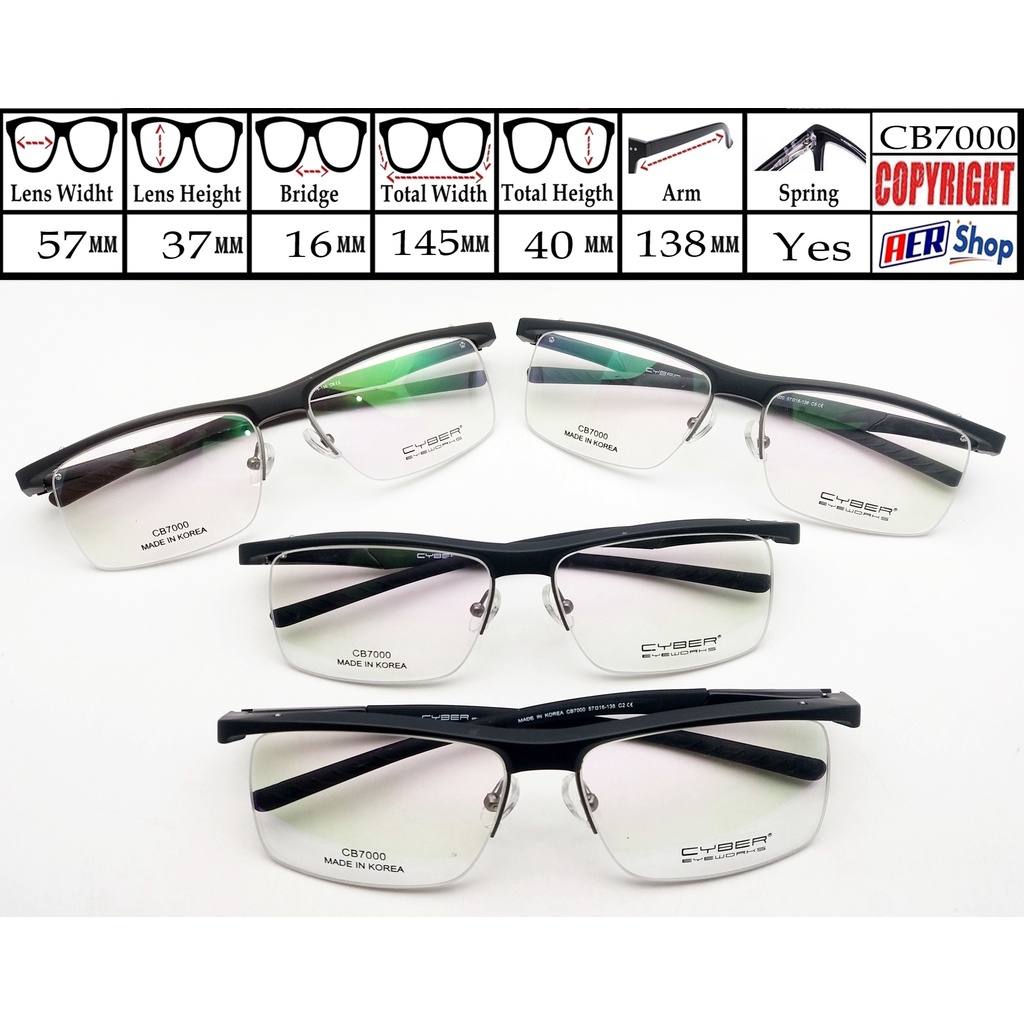 Jual half frame kacamata ORIGINAL CYBER EYEWORKS minus frame kacamata ...