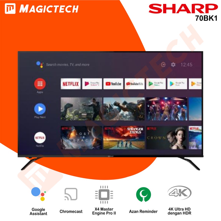 Jual TV SHARP 70 INCH / 70" 4T-C70DK1X / 70DK1X / 70DK1 4K UHD ANDROID ...