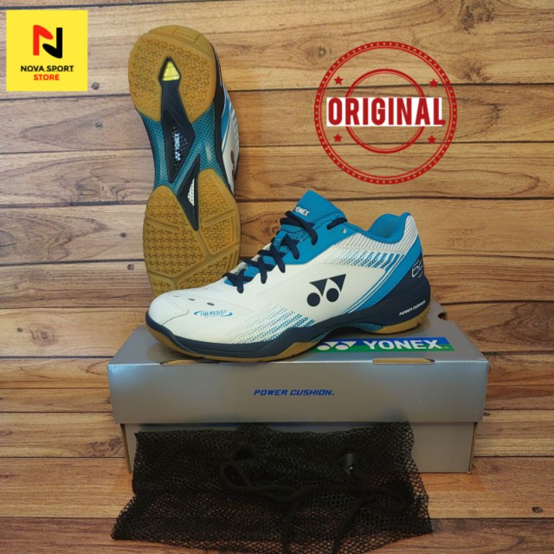 Jual Yonex Sepatu Badminton Power Cushion Shb 65 Z Men White/Ocean Blue ...