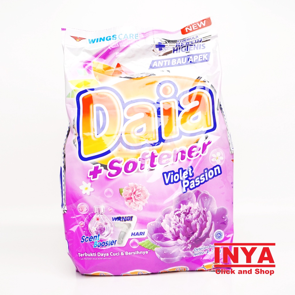 Jual DAIA DETERJEN BUBUK PLUS SOFTENER VIOLET PASSION 1.5Kg - Detergent Pakaian - Laundry ...