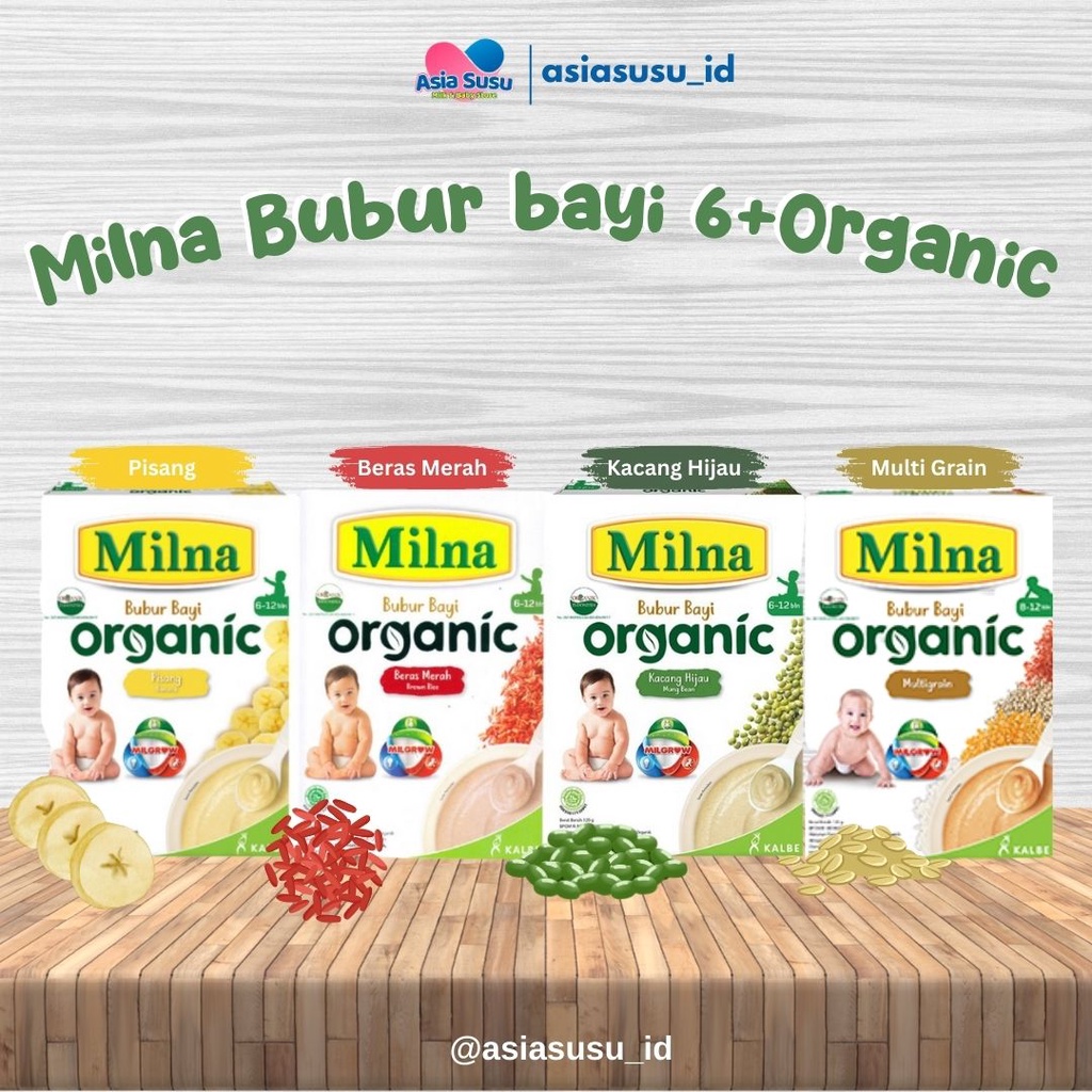 Jual MILNA BUBUR BAYI ORGANIC 120GR 6M BULAN / MPASI | Shopee Indonesia