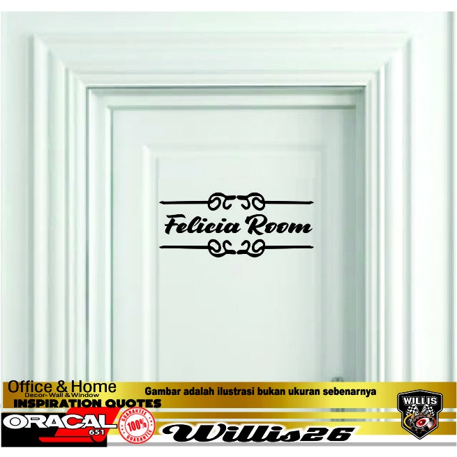 Jual Stiker Custom Nama Pintu Ruangan Dekorasi Rumah Kamar Cutting ...