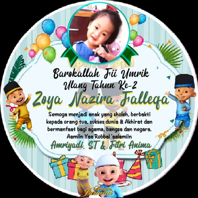 Jual Stiker Acara Ulang Tahun Tema Karakter Upin Ipin | Shopee Indonesia