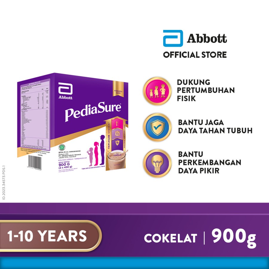 Jual Abott Pediasure Triplesure Coklat 900gr Susu Pertumbuhan 1-10 tahun | Shopee Indonesia