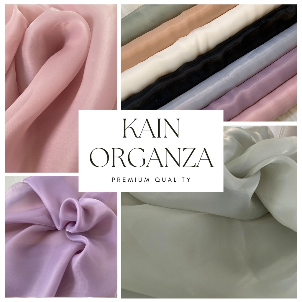 Jual Kain Organza Organdi Polos Premium Silk Kain Kaca 1/2 Meteran ...