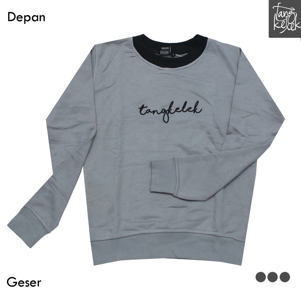 Jual Tangkelek Sweater Tangkelek Datar Warna Abu | Shopee Indonesia