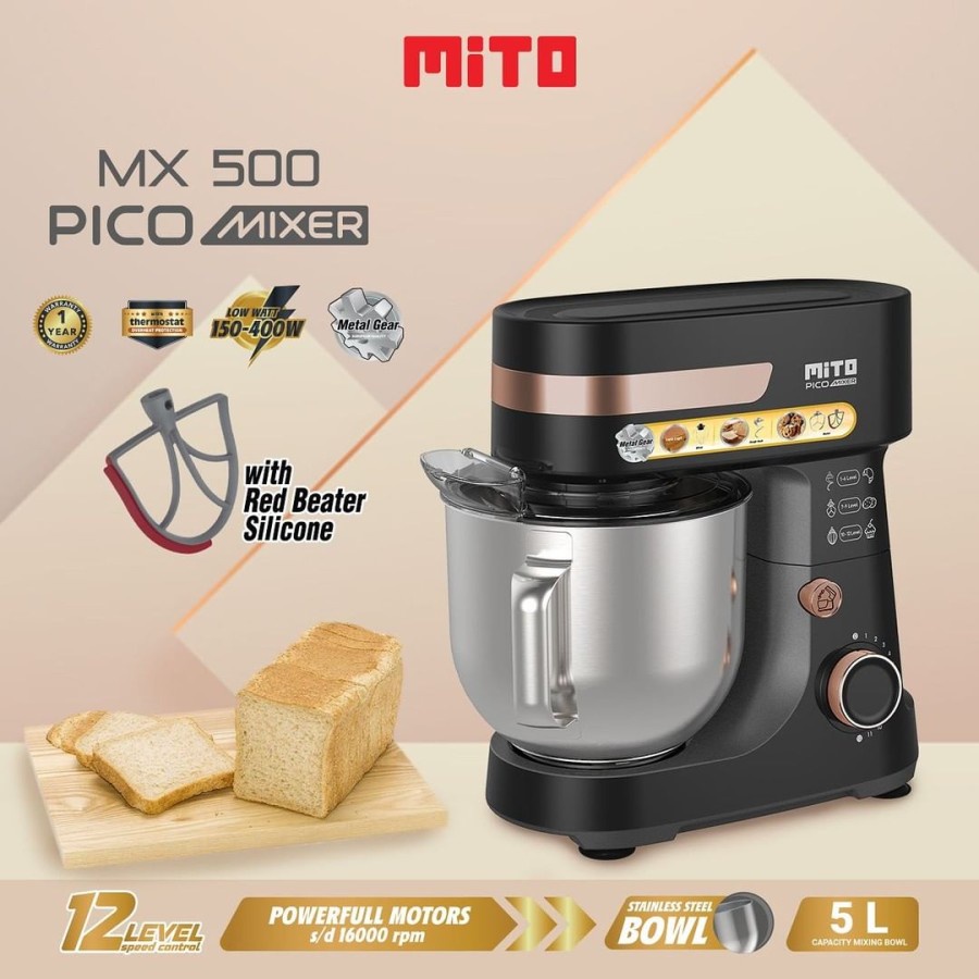 Jual MITO MX-500/MX500 Stand Mixer PICO Pengaduk Adonan Kue 5L | Shopee Indonesia
