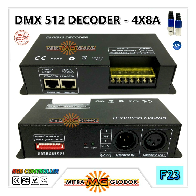 Jual DMX 512 DECODER RGB LED STRIP RGB FULL COLOR CONTROLLER 4 X 8 A NEW - HIGH QUALITY | F23 ...