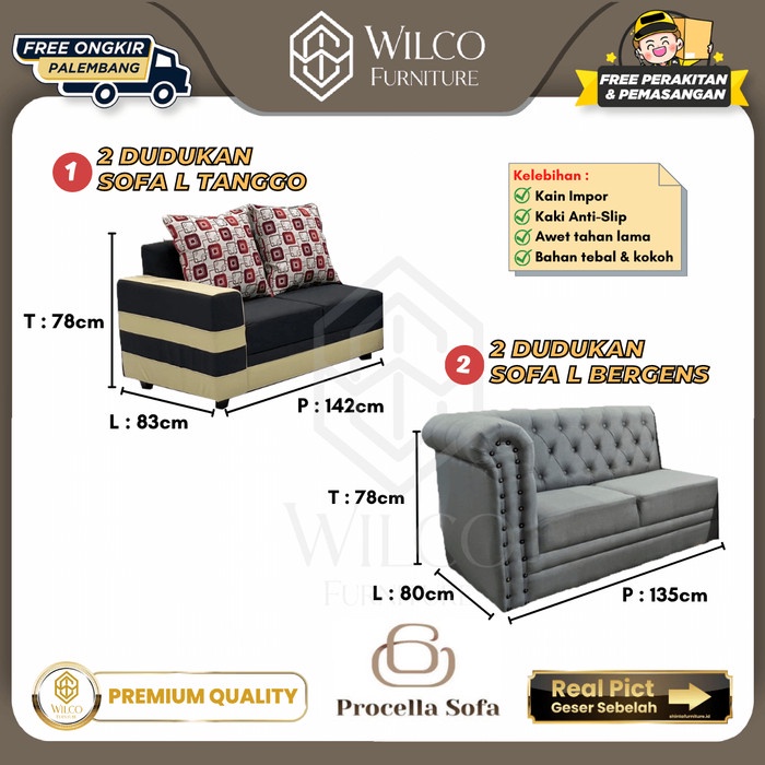 Jual Sofa Procella 2 Dudukan / Sofa 2 Seater Olympic Furniture ...