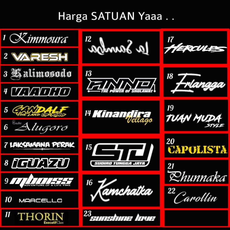 Jual STIKER NAMA BIS MALAM CUTTING STICKER BIS HARYANTO STJ SUDIRO ...