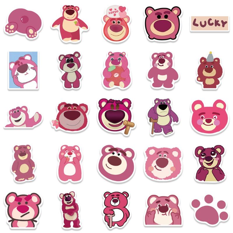 Jual 100pcs Sticker Pack Lotso Anti Air | Stiker Motif Kartun Beruang ...
