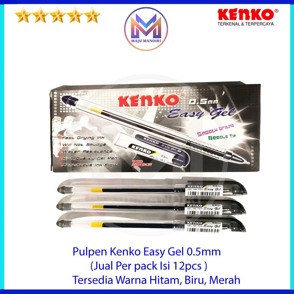 Jual Pen Gel Kenko Easy Gel Pulpen Tinta Cair 0.5 mm / Gelpen 05 mm Hitam | Shopee Indonesia