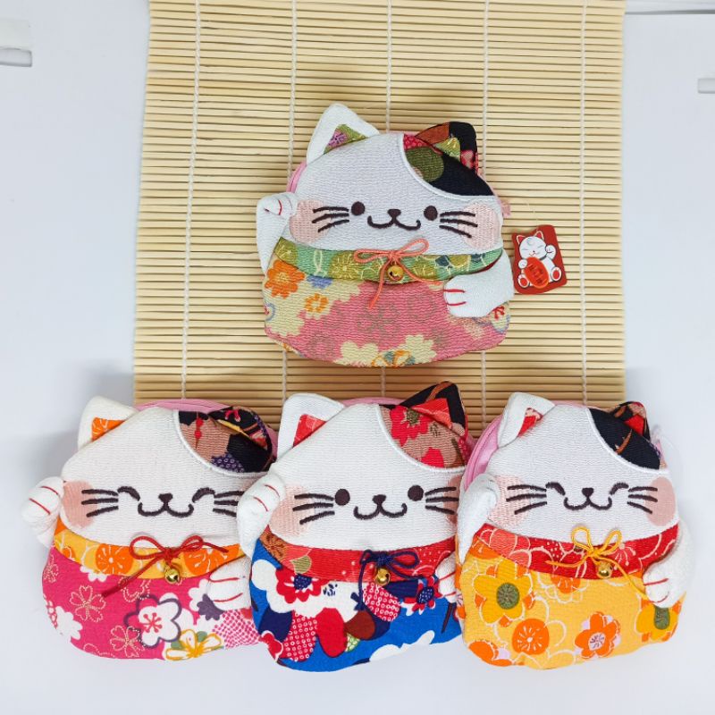 Jual Chirimen Neko Lucky Cat Pouch Wallet Dompet Koin Kain Khas Jepang ...