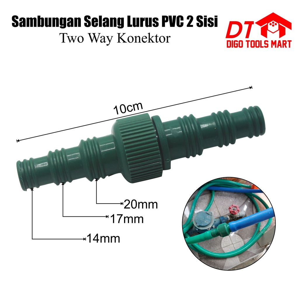 Jual Sambungan Selang Lurus PVC 2 Sisi Two Way Konektor Penyambung ...