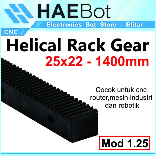 Jual [HAEBOT] Gear Rack Helical Rackgear 1.25M 22x25 1400mm CNC Router ...