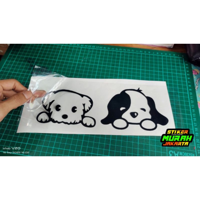 Jual STIKER ANJING LUCU STICKER CUTTING BAHAN ORACAL CUSTOM | Shopee ...