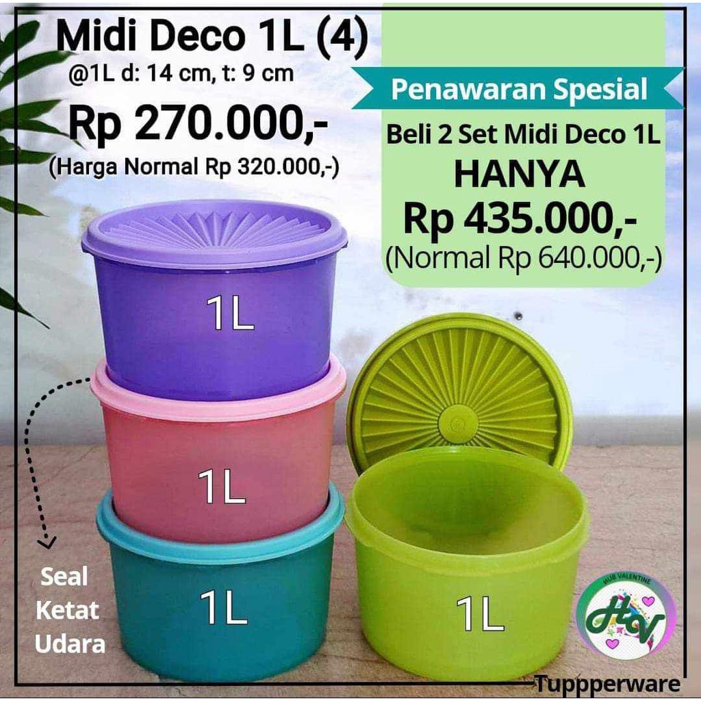 Jual Midi deco 1 liter toples kue dan makanan ringan | Shopee Indonesia
