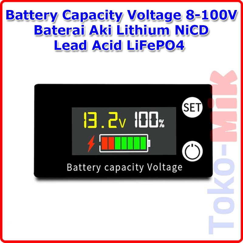 Jual Battery Capacity Voltage Voltmeter Baterai Lithium LiFePO4 6133A 100V | Shopee Indonesia