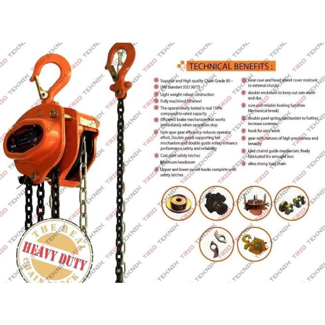 Jual Chain Block/Takel/Katrol 1 Ton X 5 Meter Itobachi Japan | Shopee ...