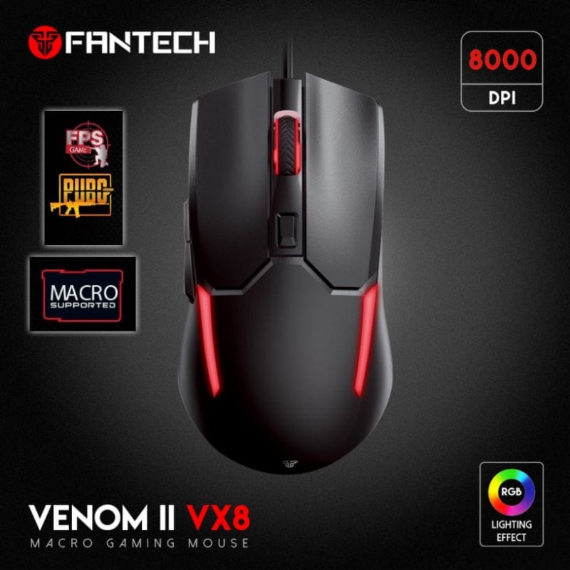 Jual Fantech Mouse Gaming Macro RGB Venom II VX8 | Shopee Indonesia