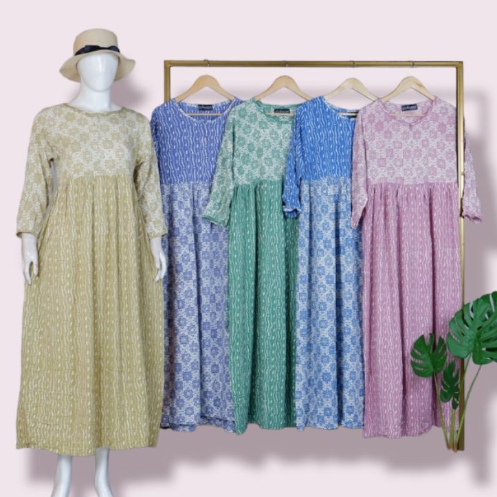 Jual Longdress Wiru Oval Resleting Batik Mahoni / longdres daster ...