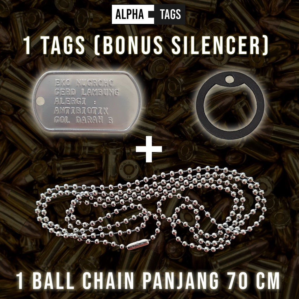 Jual Kalung Custom nama tentara army polisi Dogtags dog tag Made in USA ...