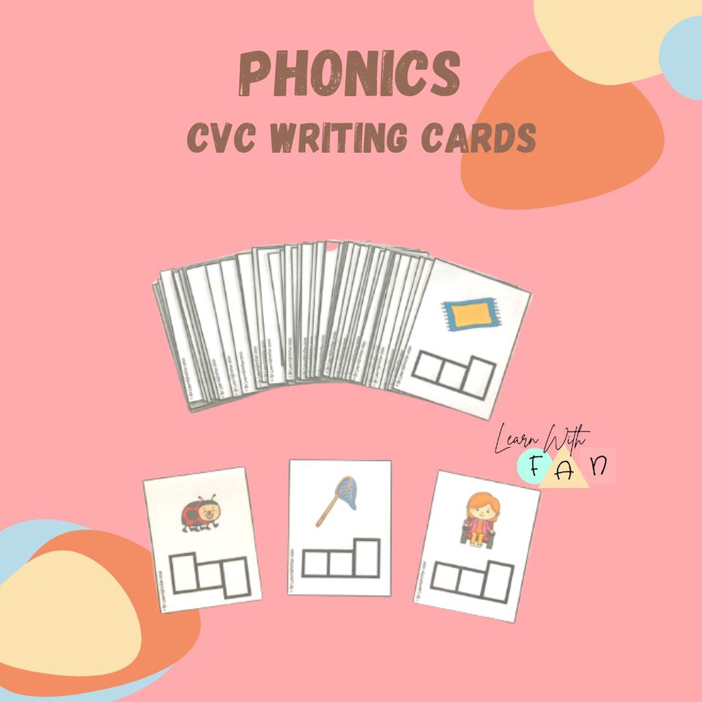 Jual LearnWithFan • Phonics CVC Write cards | Shopee Indonesia