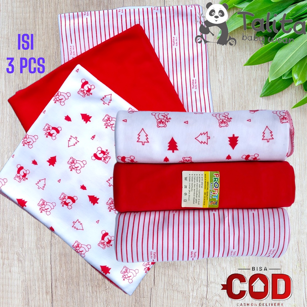 Jual 3 PCS BEDONG PERNEL BAYI BAHAN KAOS SERI MERAH 90 X 110 CM ...