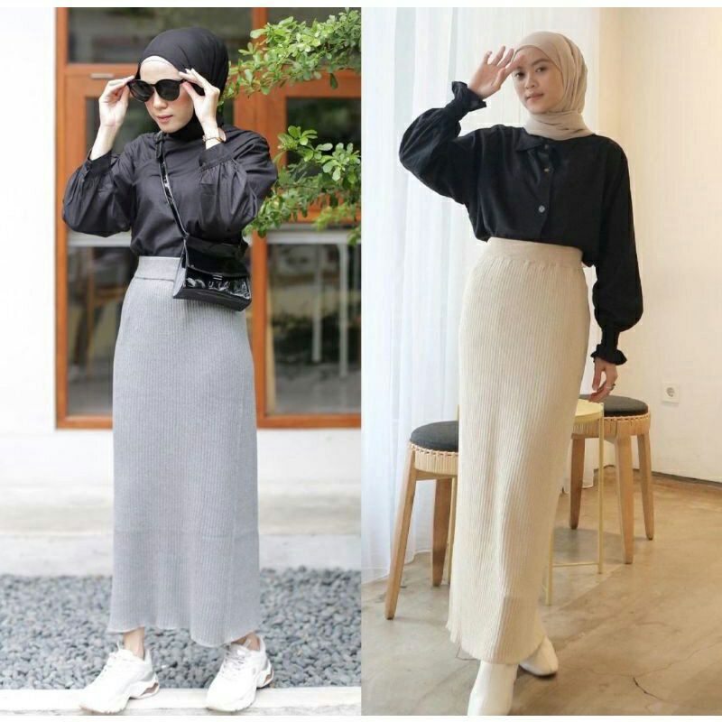 Jual ROK SPAN PLISKET LIDI / ROK PLISKET SPAN | Shopee Indonesia