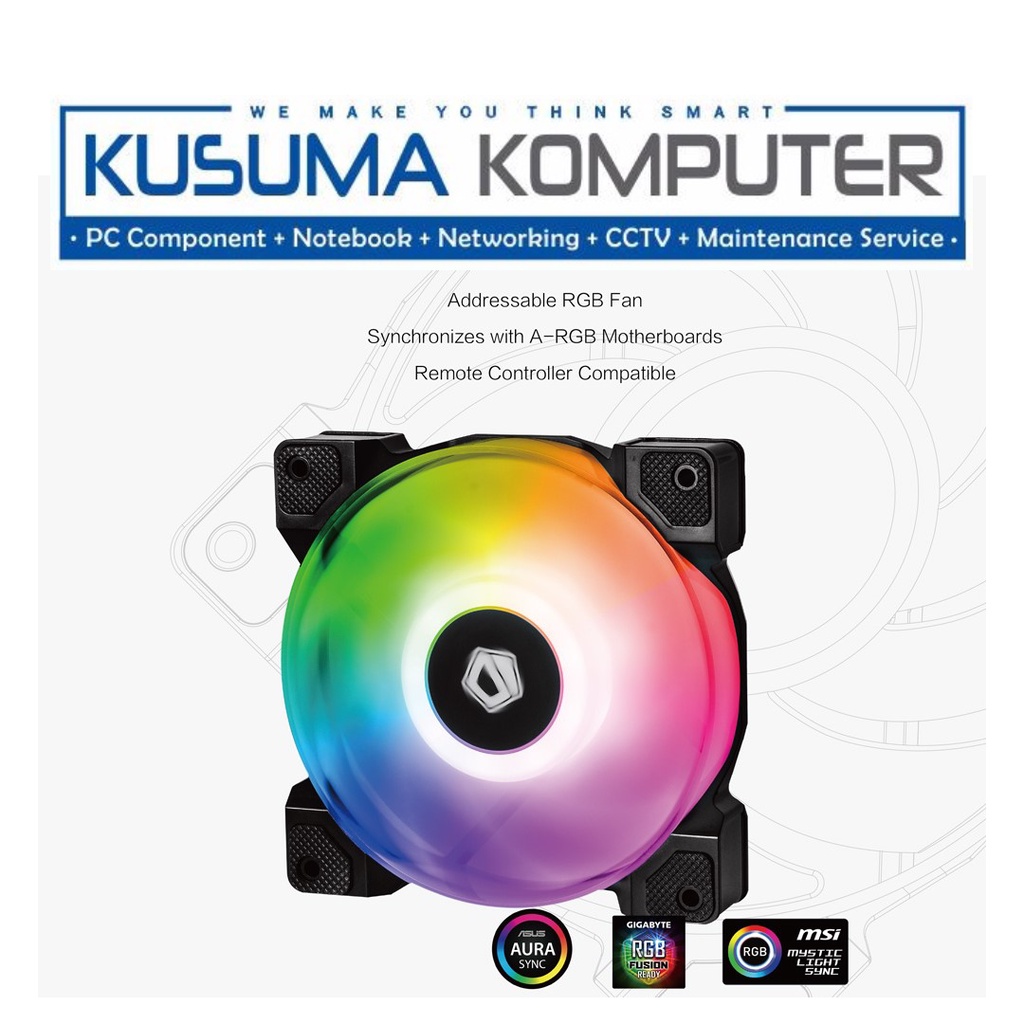 Jual ID Cooling DF 12025 ARGB 120mm PWM Fan Casing PC | Shopee Indonesia