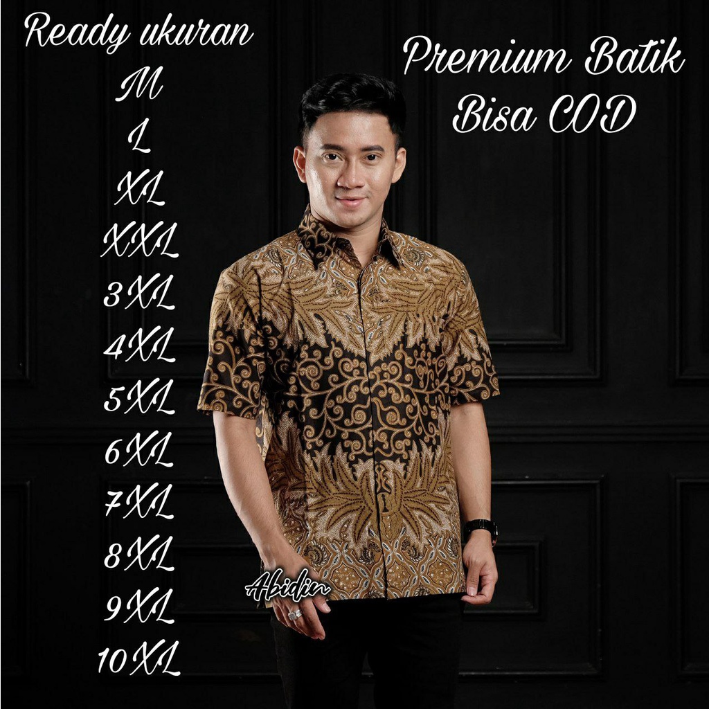 Jual TERBARU Kemeja Batik Pria Lengan Pendek Batik Sidoluhur Batik Gold ...