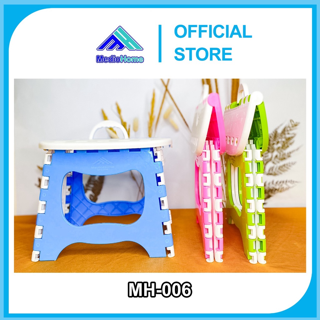 Jual MedioHome Kursi Mini Bangku Kursi Lipat Plastik -MH-006 | Shopee Indonesia