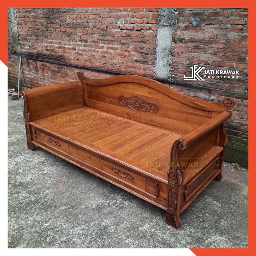 Jual Bangku Bale Bagong Tanduk Risban Resban Kayu Jati | Shopee Indonesia