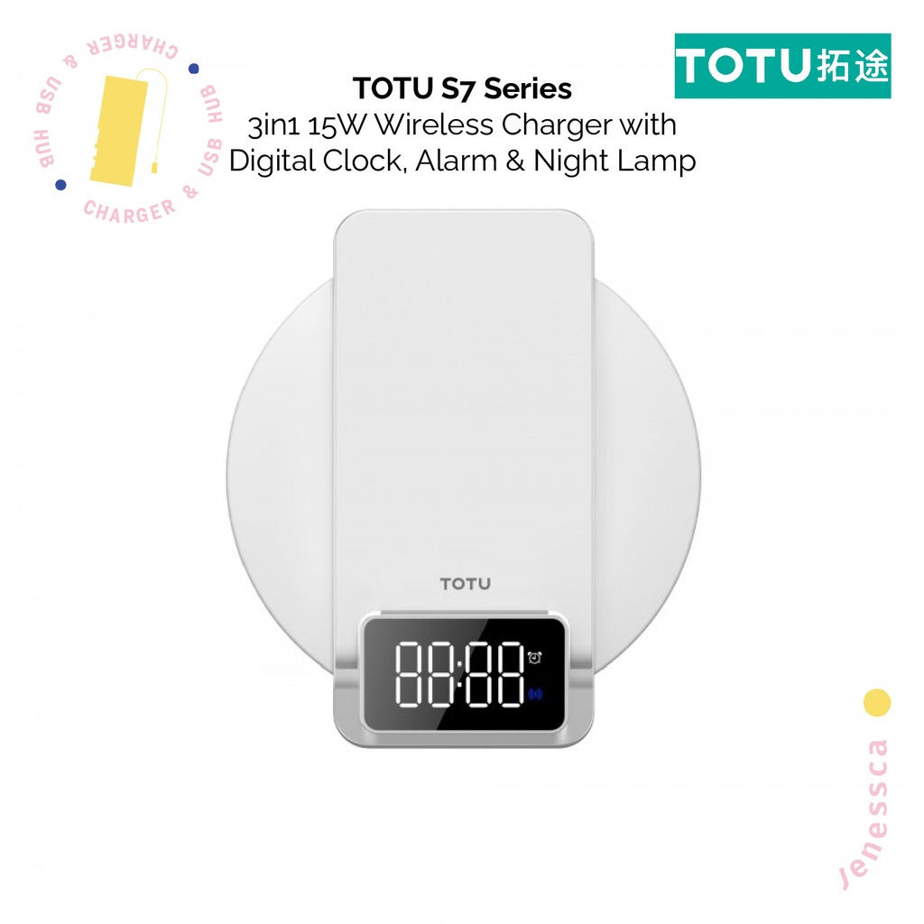 Jual Wireless Charger TOTU 3in1 Jam Digital Alarm Lampu Tidur Night ...