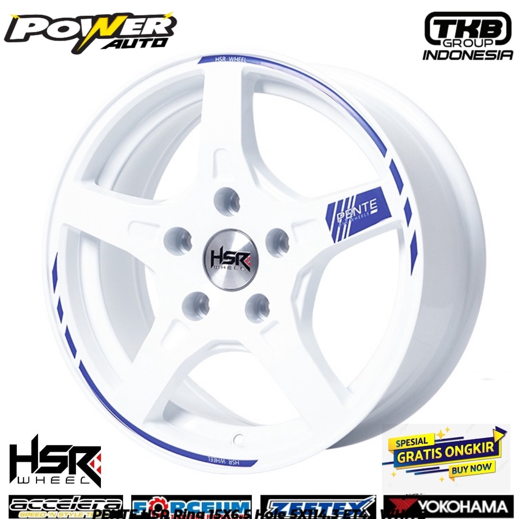 Jual VELG MOBIL RACING R15 HOLE 5X114,3 PUTIH ERTIGA INNOVA X-OVER HSR ...