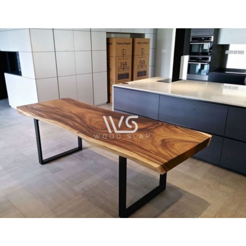 Jual Meja Makan Trembesi 2 Meter Kayu Solid | Shopee Indonesia