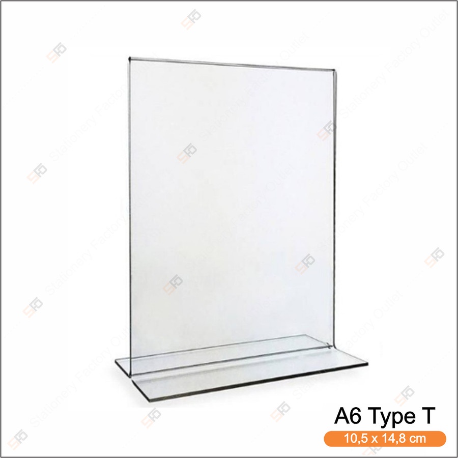 Jual Tempat Brosur Akrilik A6 Tipe T - Tent Card Holder Acrylic Display ...