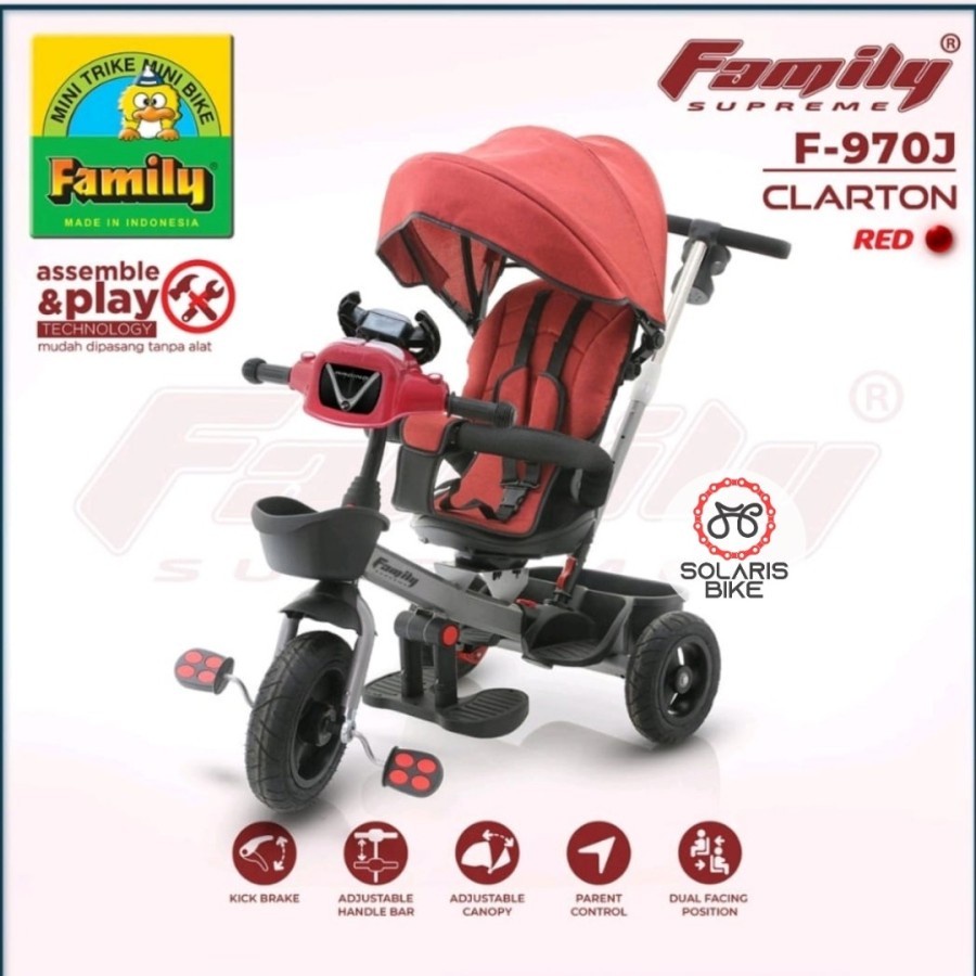 Jual PROMO STROLLER SEPEDA RODA TIGA FAMILY SUPREME CLARTON F-970J ...