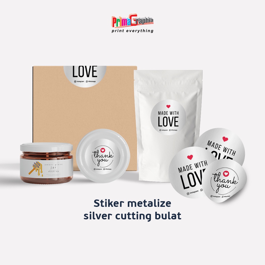 Jual Cetak Stiker Silver Bulat Custom Desain Template | Shopee Indonesia