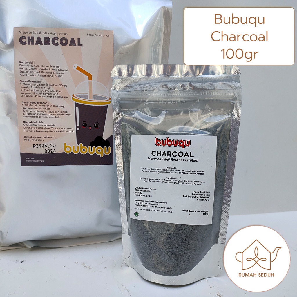 Jual Bubuqu Charcoal Powder 100gr - Minuman Bubuk Rasa Karkol Carcol ...