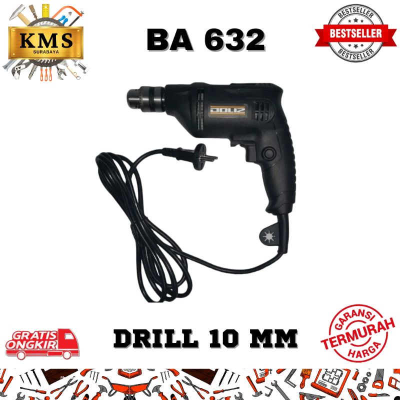 Jual Mesin Bor Tangan Listrik 10MM Doliz BA632 ( Drill Bolak Balik 2 Arah BA 632 ) | Shopee ...