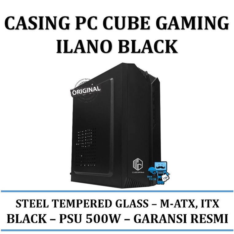 Jual CASING PC CUBE GAMING ILANO - PSU 500W BLACK | Shopee Indonesia