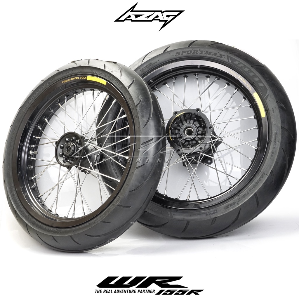 Jual BAN SET SUPERMOTO YAMAHA WR SCARLET VELG EXCEL BAN DUNLOP SPORTMAX ...