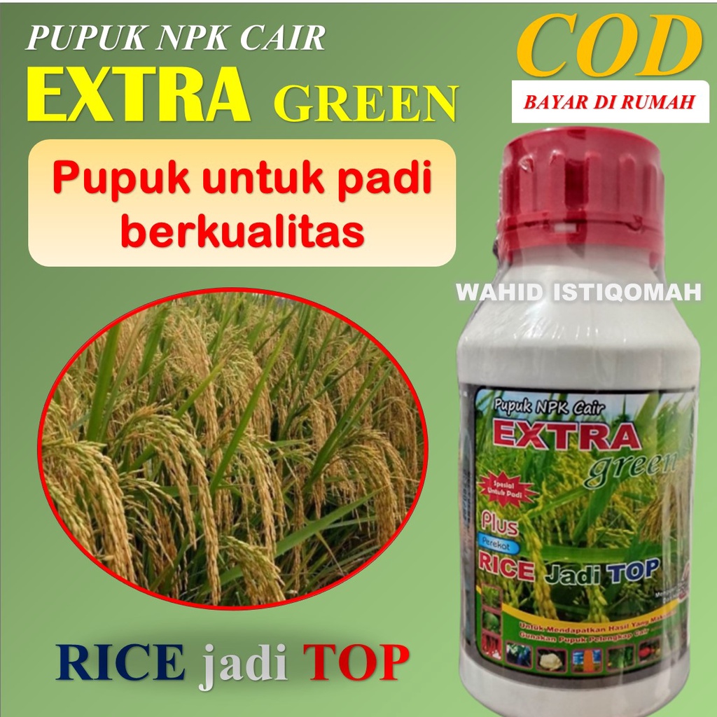 Jual 500 ML PUPUK NPK CAIR EXTRA GREEN pupuk untuk padi paling ampuh plus perekat rice jadi top ...