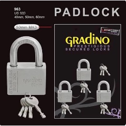 Jual Gembok rumah pagar masterkey 3 MK3 Stainless steel SUS 304 Gradino ...