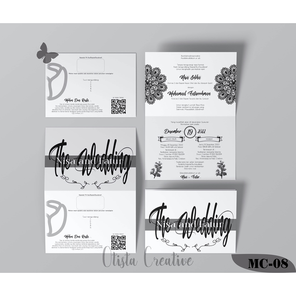 Jual Undangan Simple / Monochrome, Free Denah dan Foto | Shopee Indonesia