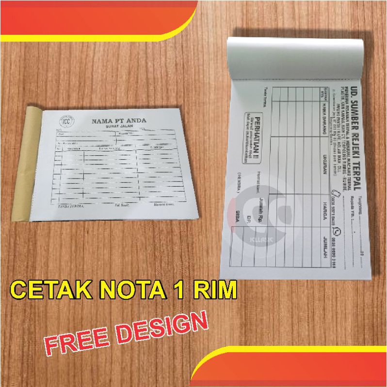 Jual CETAK NOTA COSTUM 1 RIM | Shopee Indonesia